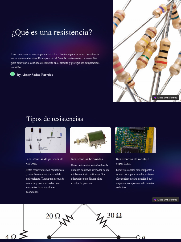 Tipos y Aplicaciones de Resistencias | PDF | Resistencia Eléctrica y ...