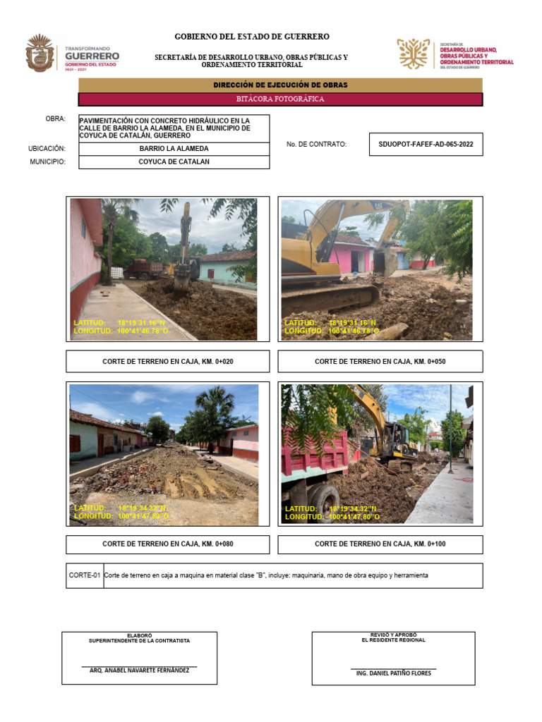 Bitácora Fotográfica: Obra en Coyuca | PDF