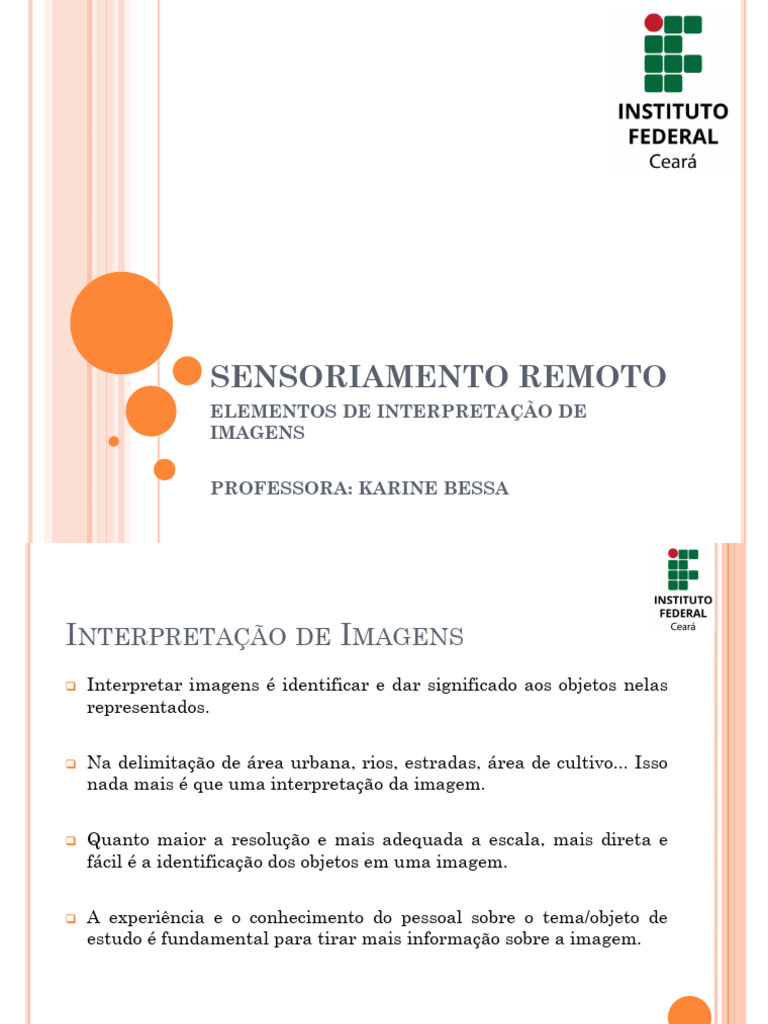1811610-Aula 7-Elementos de InterpretaÃ Ã o de Imagens-Sensoriamento Remoto | PDF