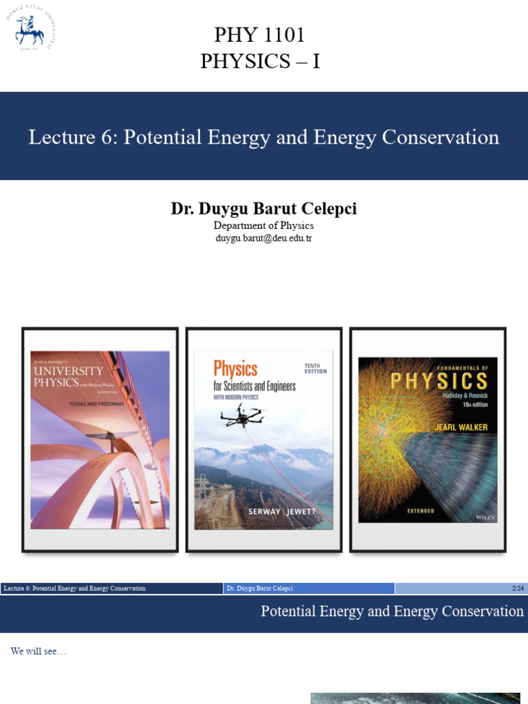 6 - Potential Energy and Energy Conservation | PDF | Potential Energy | Force