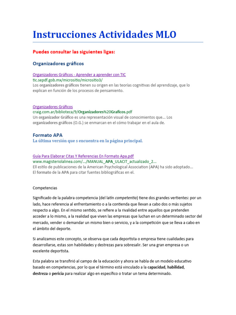 Instrucciones de Actividades | PDF