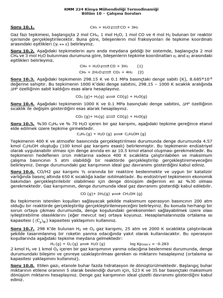 Calisma Sorulari - Bolum 10 | PDF