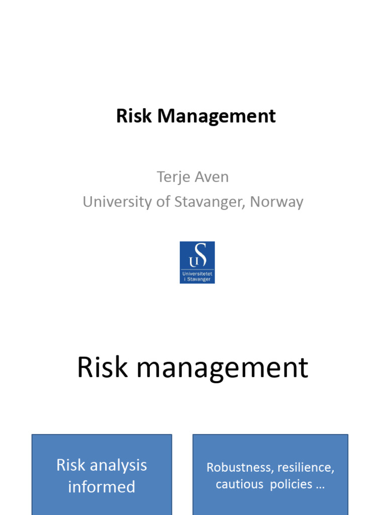 6.0 Risk Management Terje Aven Uis | PDF | Risk | Risk Assessment