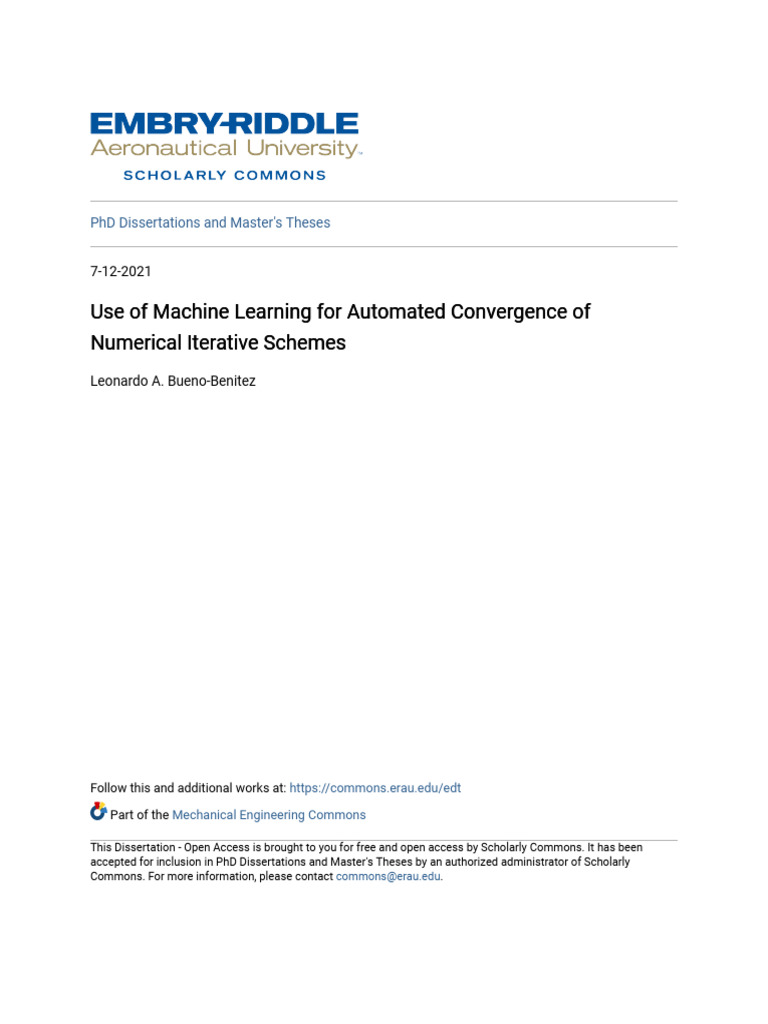 Use of Machine Learning For Automated Convergence of Numerical It | PDF | Partial Differential ...