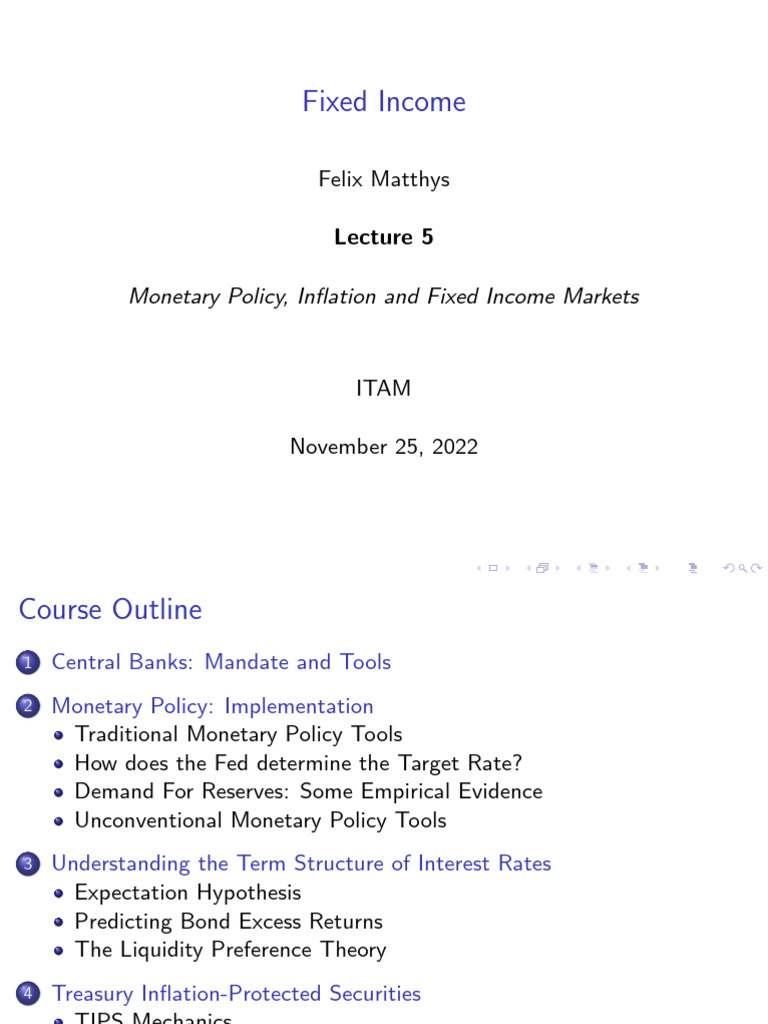 Monetary Policy and Fixed Income Markets | PDF | Federal Reserve ...