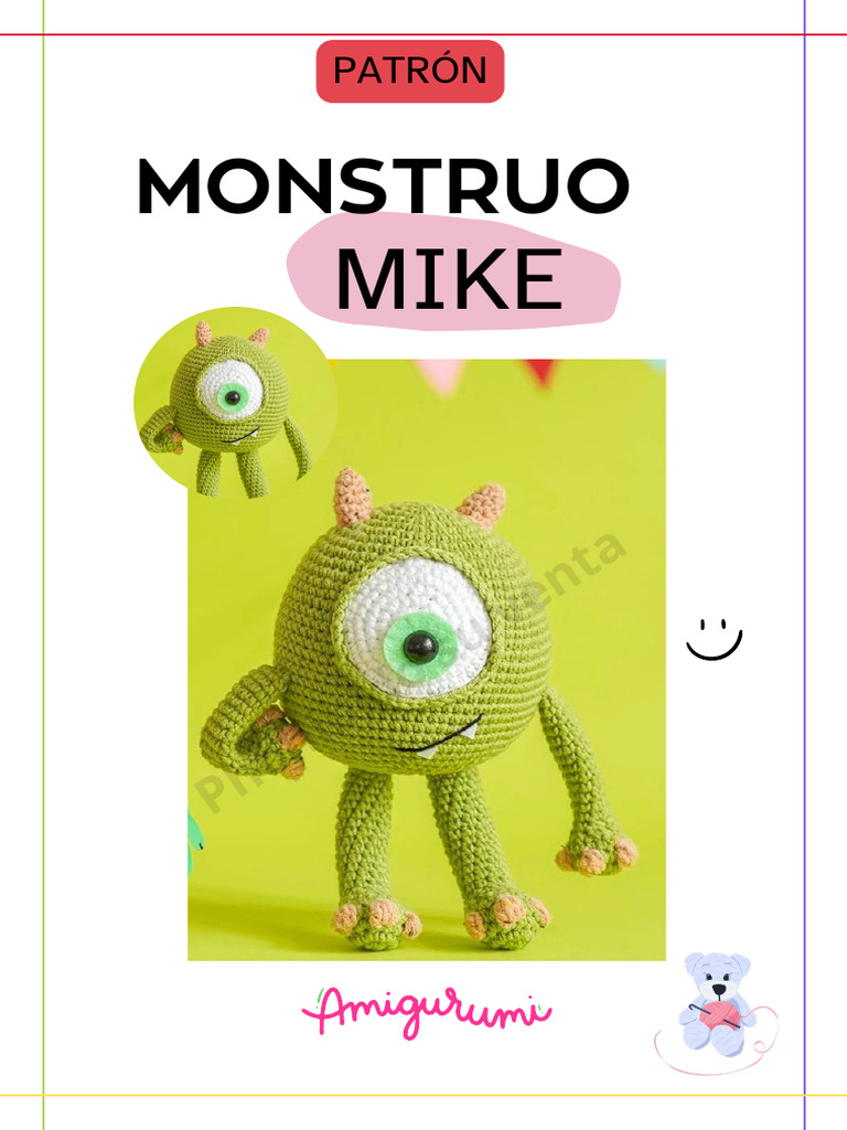 Patron Monstruo MIke | PDF | Artes Textiles