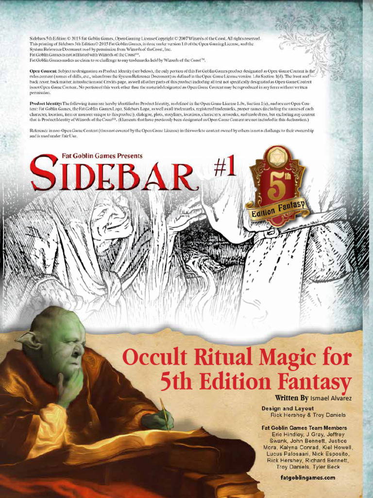 Fat Goblin Games - Sidebar 1 - Occult Ritual Magic | PDF | Copyright ...