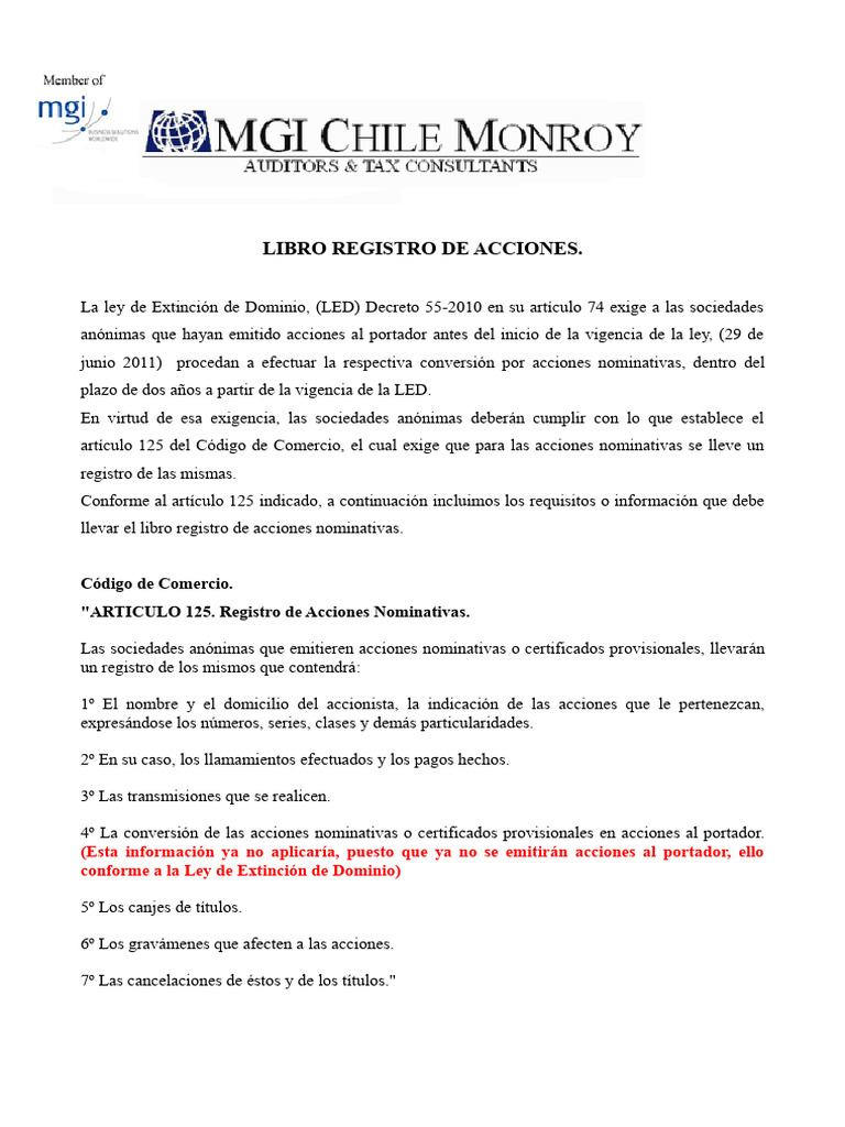 1321051148libro Registro de Acciones | PDF