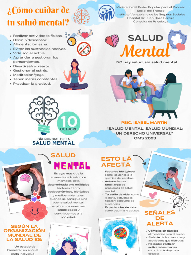 Diptico Salud Mental | Descargar gratis PDF | Salud mental | Mente