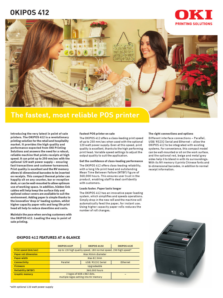 OKIPOS 412 Spec-Sheet | PDF
