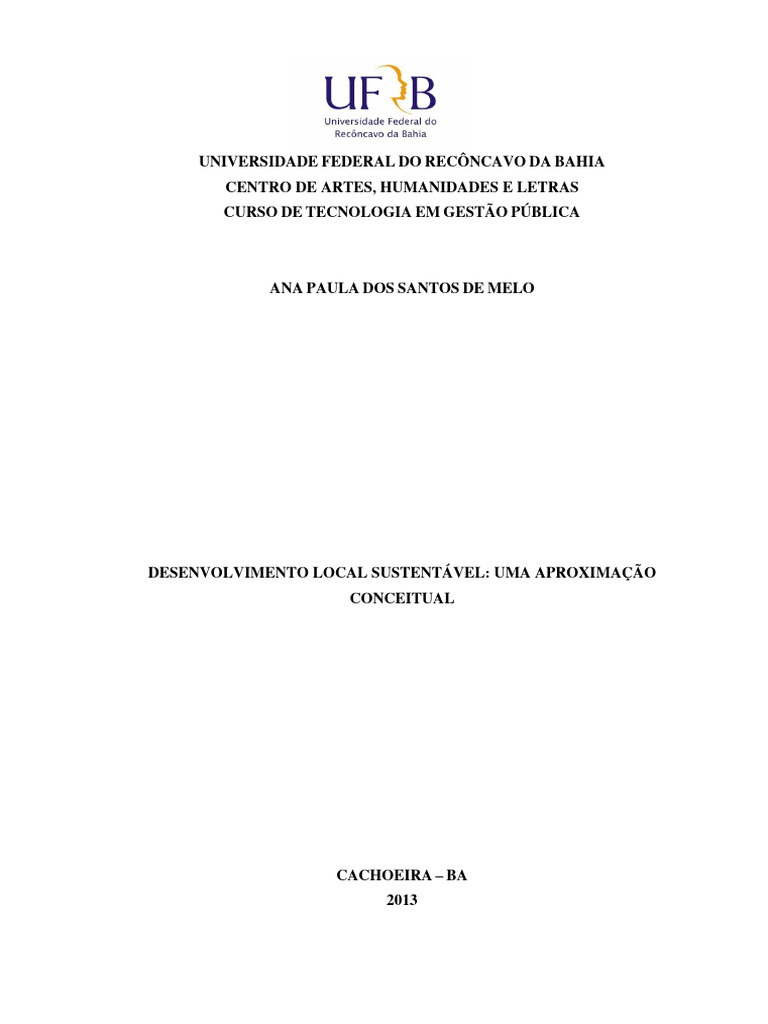 Ana Paula Melo - Monografia | PDF | Sustentabilidade | Economia