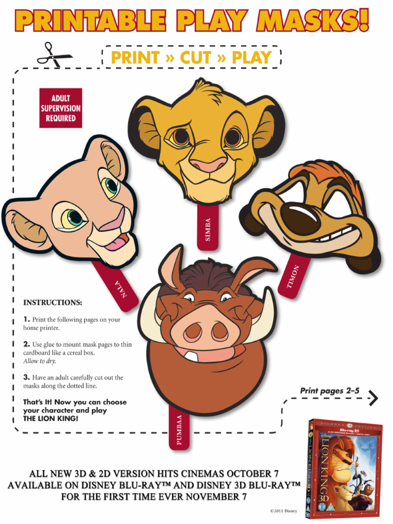 Lion King Printable Masks | PDF