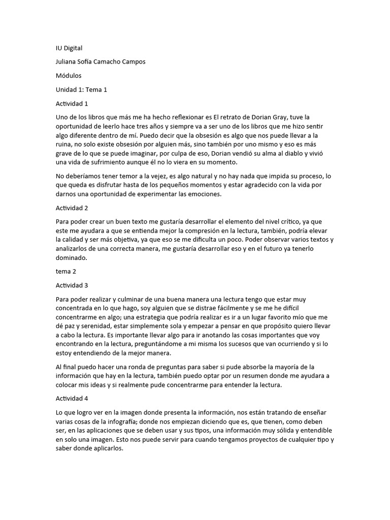 Juliana Camacho Iu Digital | PDF | Relaciones personales, crianza y desarrollo personal ...