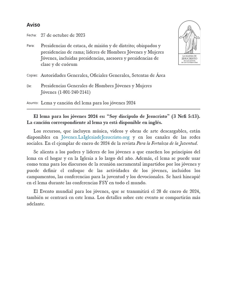 Lema de jóvenes 2024 | PDF