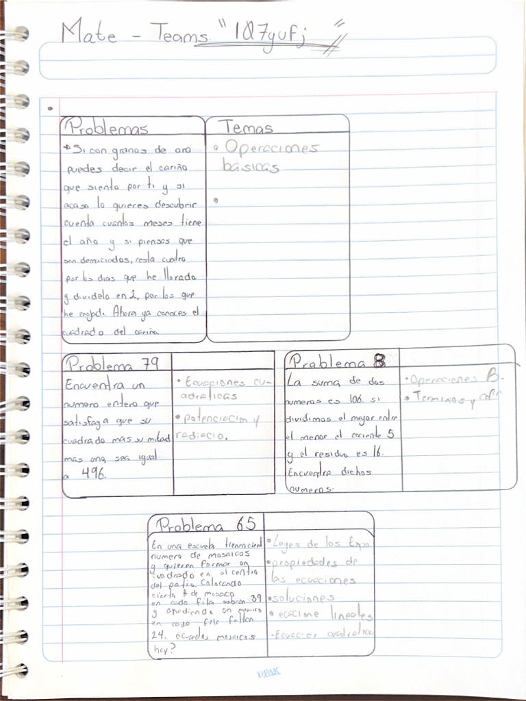 Tabla de Problemas | PDF