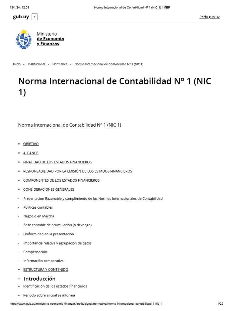 Nic 1 | PDF | Contabilidad | Estado financiero