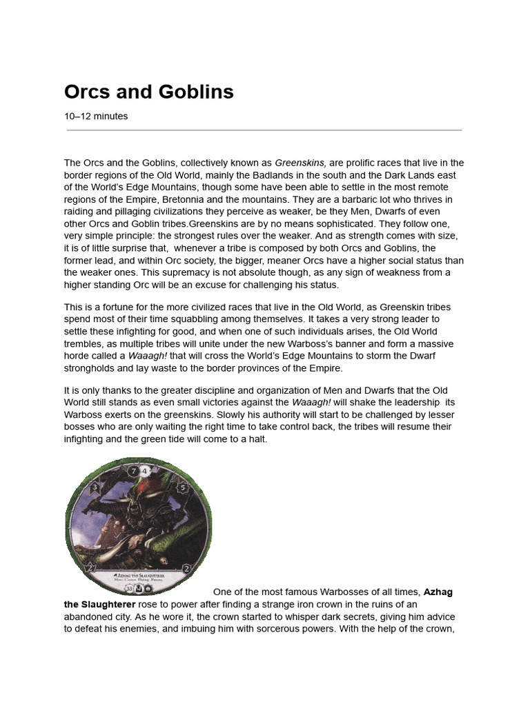 Orcs and Goblins | PDF