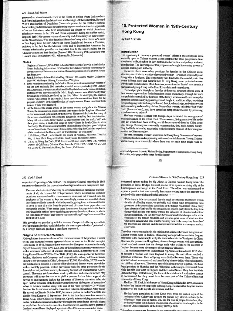 Week 3 Smith, Carl T. "Protected Women in 19th-Century Hong Kong." | PDF