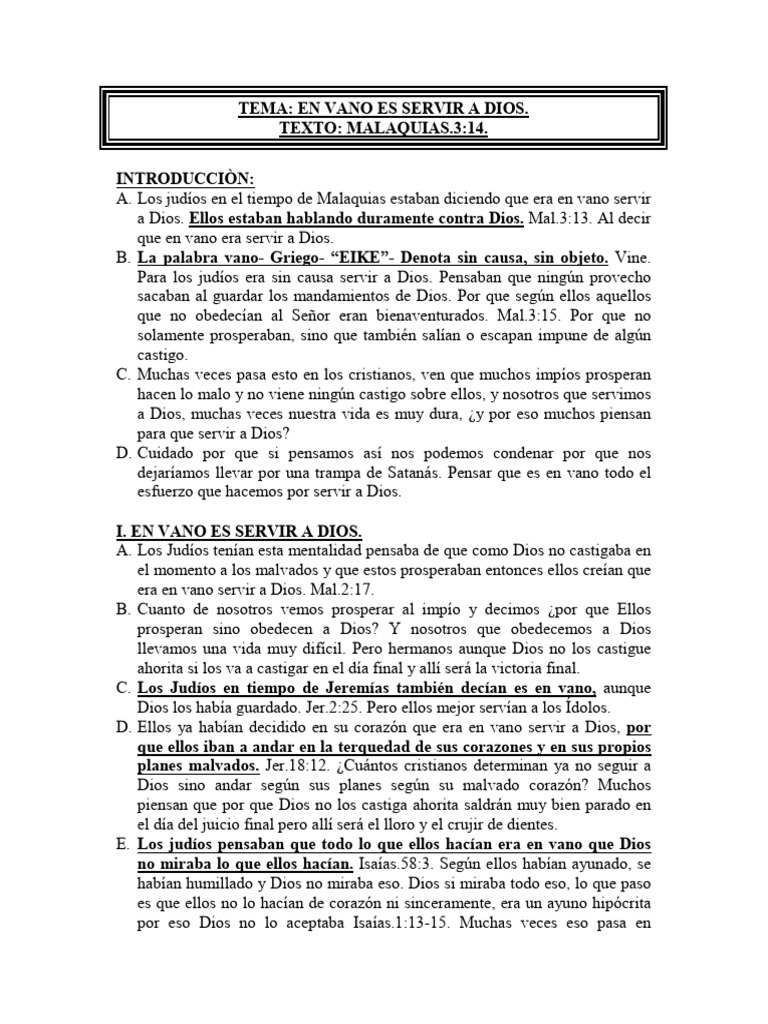 284 en Vano Es Servir A Dios. | PDF | Dios | Vida eterna (cristianismo)