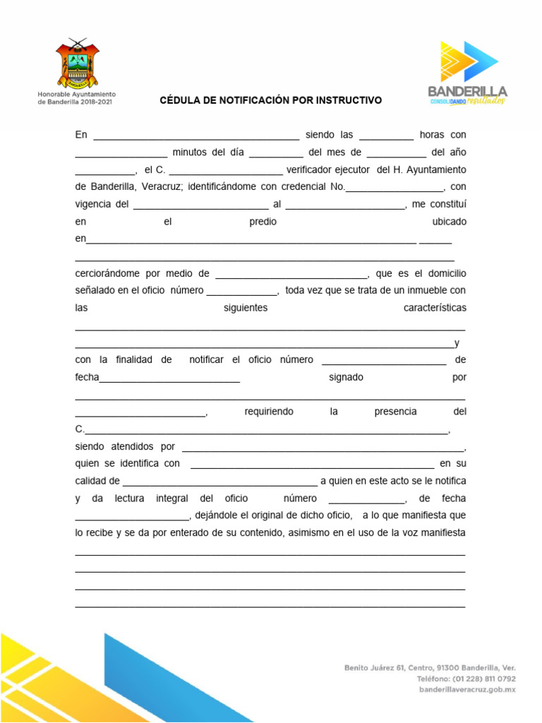 Cedula de Notificación Por Instructivo | PDF Cedula de Notificación Por Instructivo | PDF