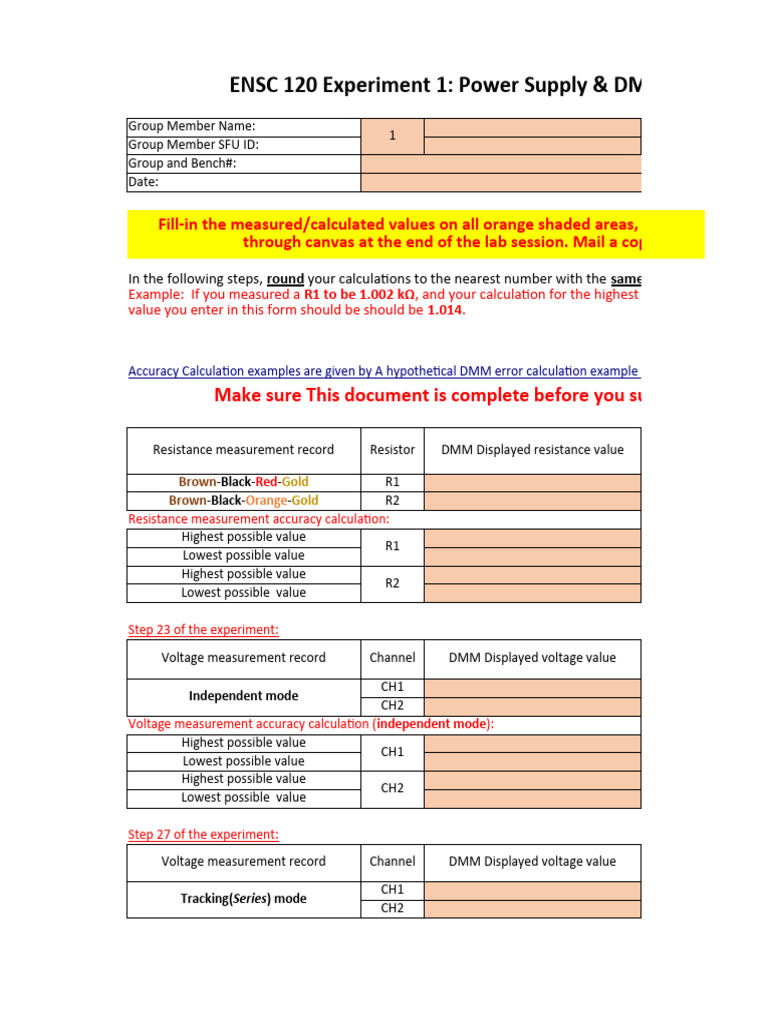 Experiment 1-Report | PDF | Electronic Engineering | Electronics