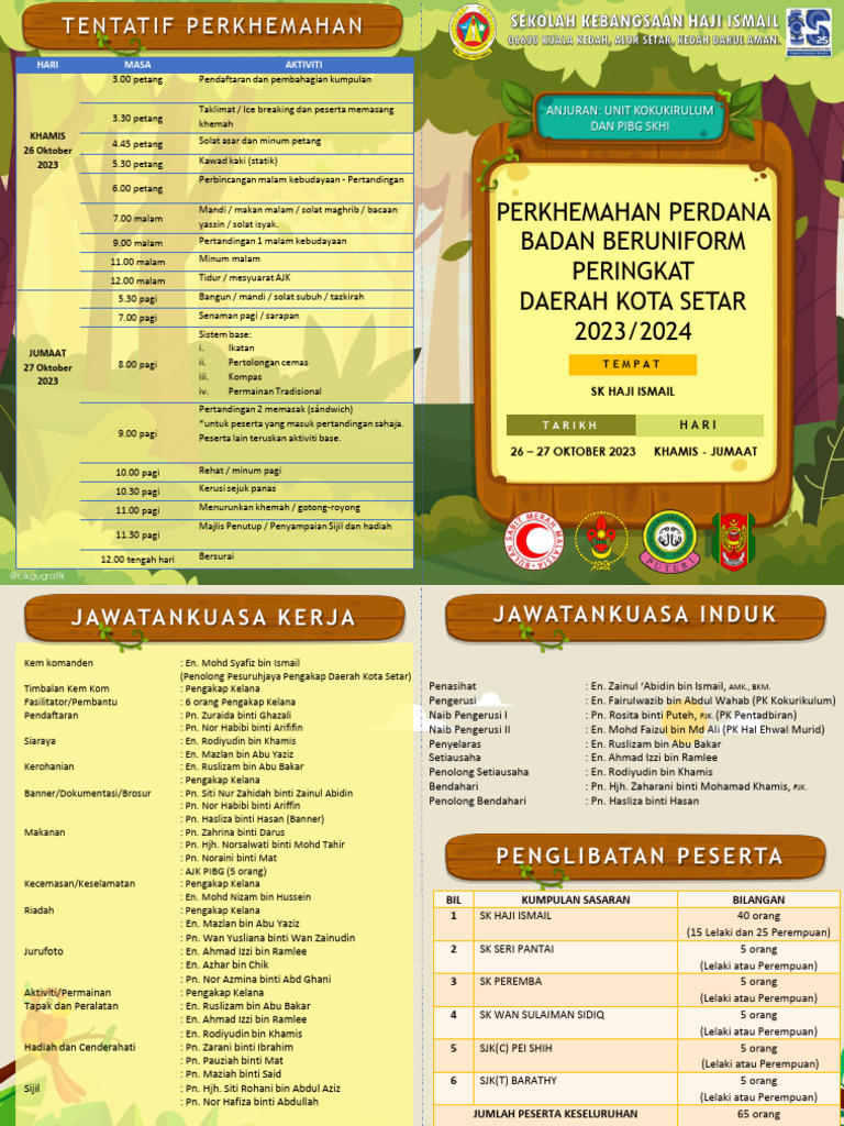 Buku Program Perkhemahan Perdana Skhi 2023 | PDF
