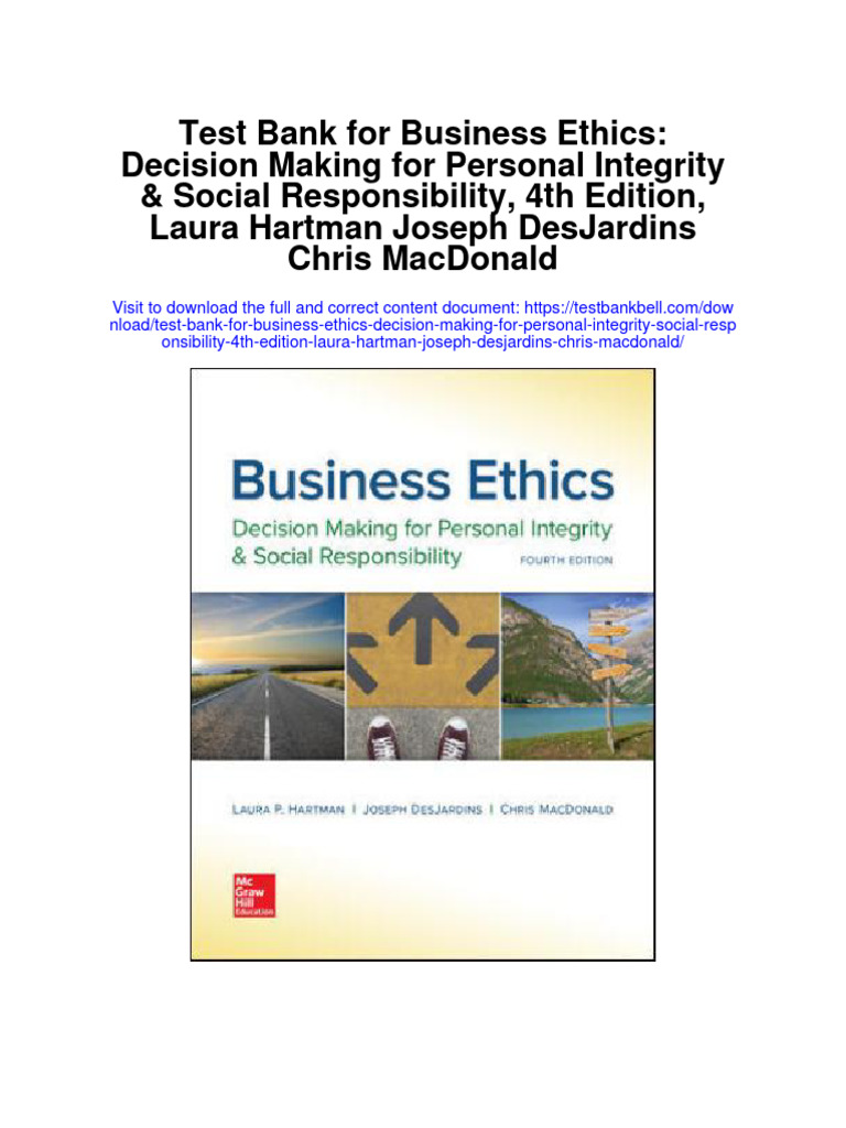 Instant Download Test Bank For Business Ethics Decision Making For ...