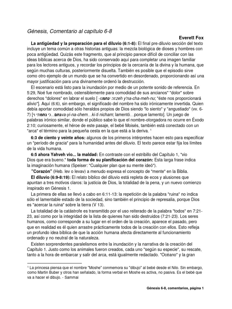 Genesis 6-8 Commentaries | PDF | Mito de la inundación | Arca de Noé