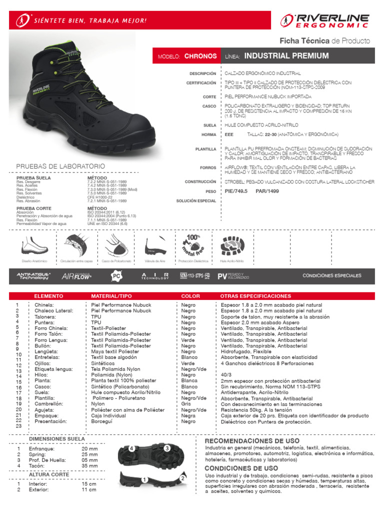 FICHA TECNICA BOTAS | PDF | Textiles | Calzado