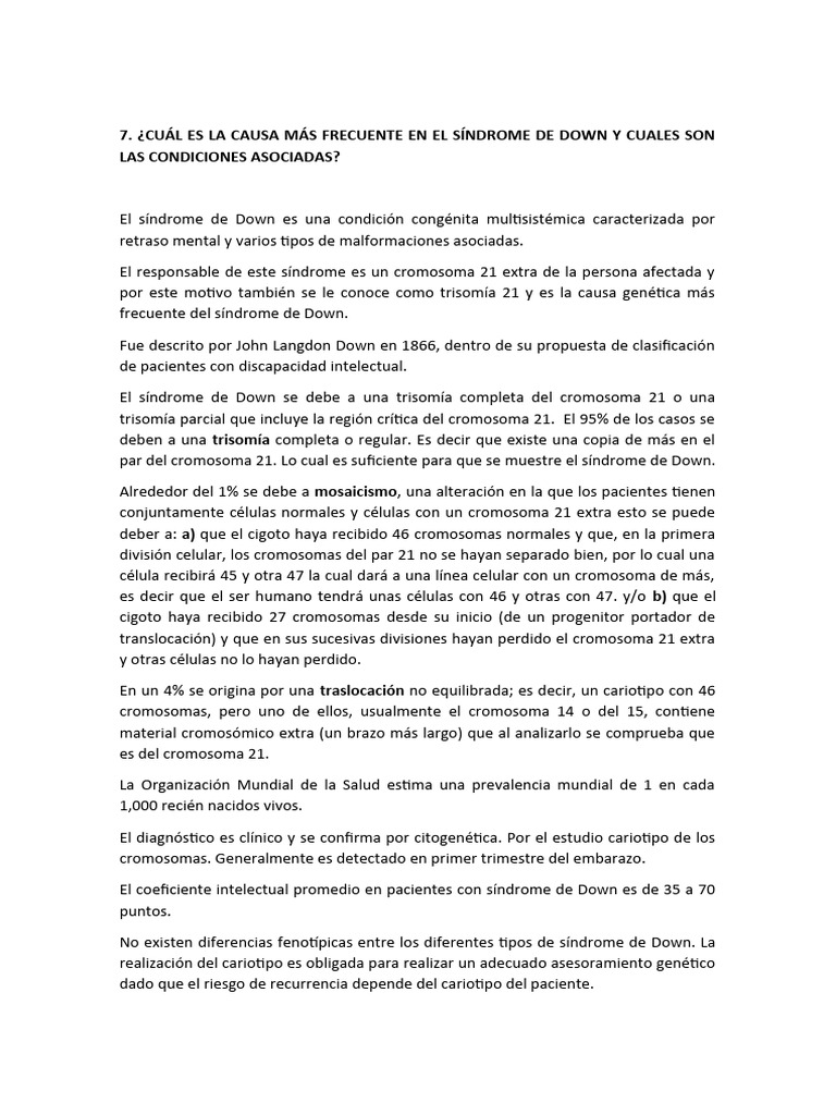 Sindrome Donw | PDF | Síndrome de Down | Causas de la muerte