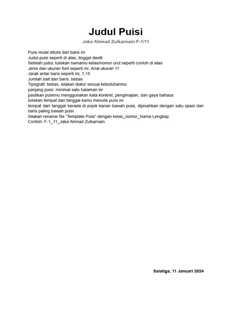 Template Puisi | PDF