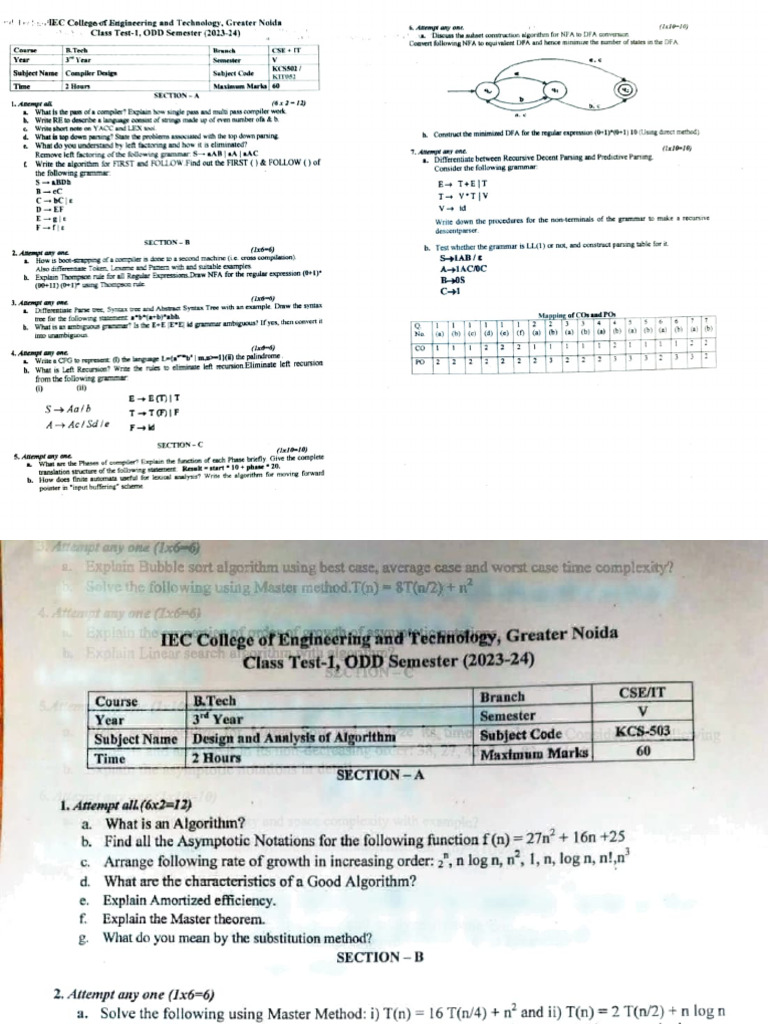 ct-1 papers | PDF | Databases | Time Complexity