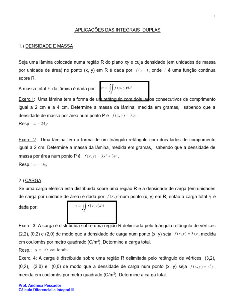 Aplicações de Integrais Duplas | PDF