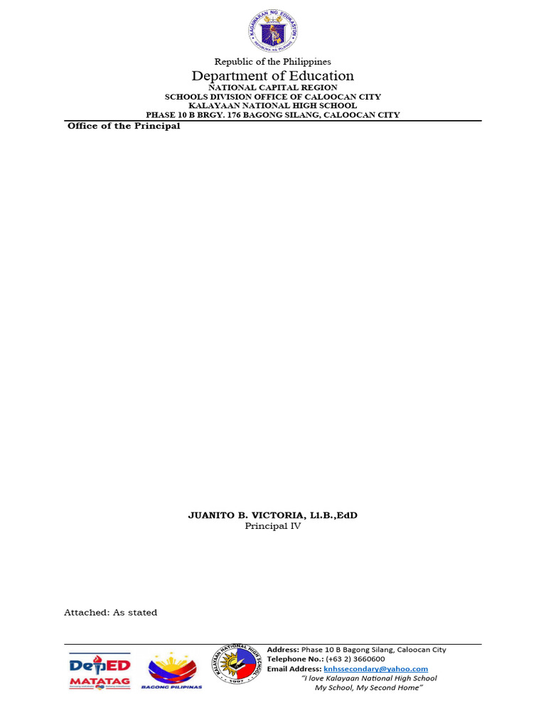 New KNHS - Official Communication Letter Template | PDF