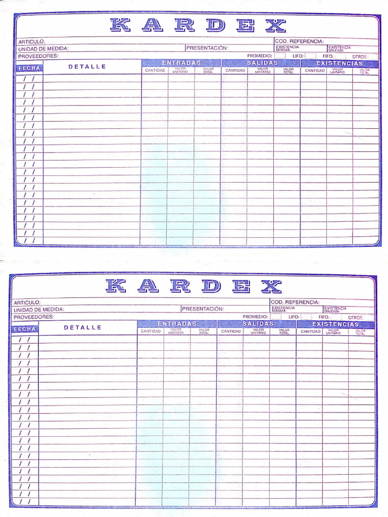 FORMATO Kardex T | PDF
