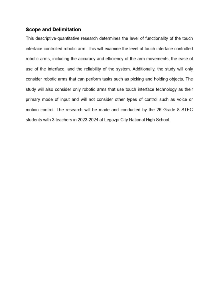 Scope and Delimitation | PDF