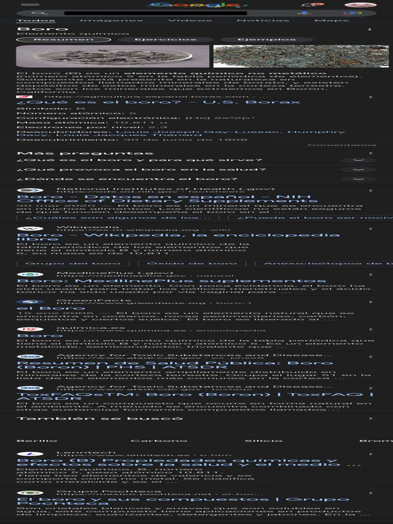 Que Es El - Boro - Buscar Con Google | PDF | Boro | Elementos químicos