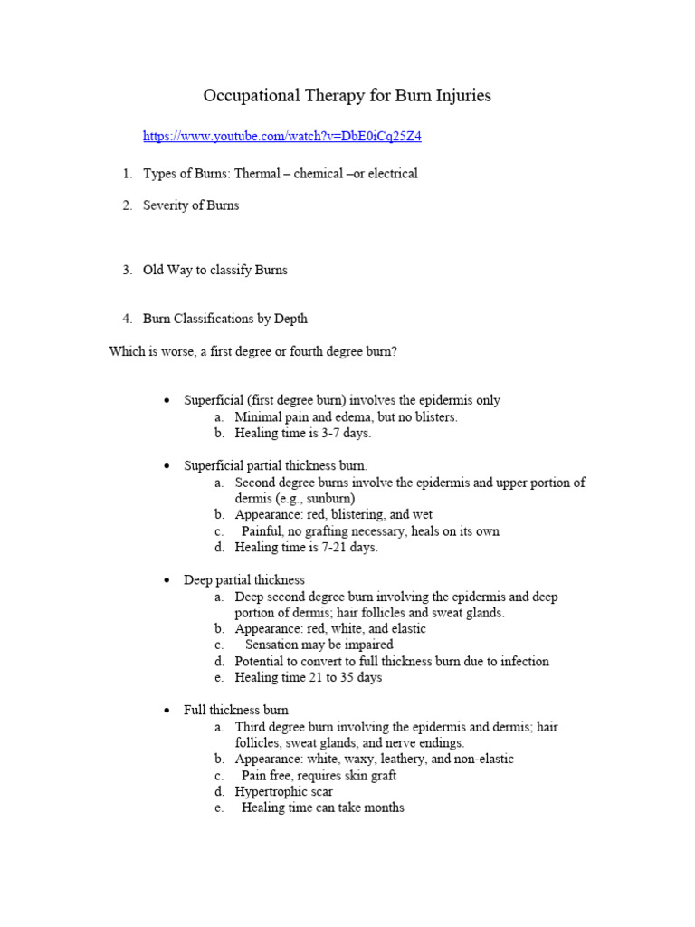Occupational Therapy for Burn Recovery | PDF | Anatomical Terms Of ...