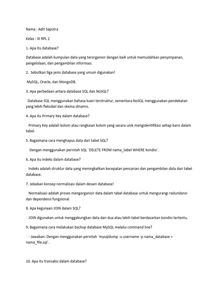 Adit Saputra Tugas Pak Ayi | PDF