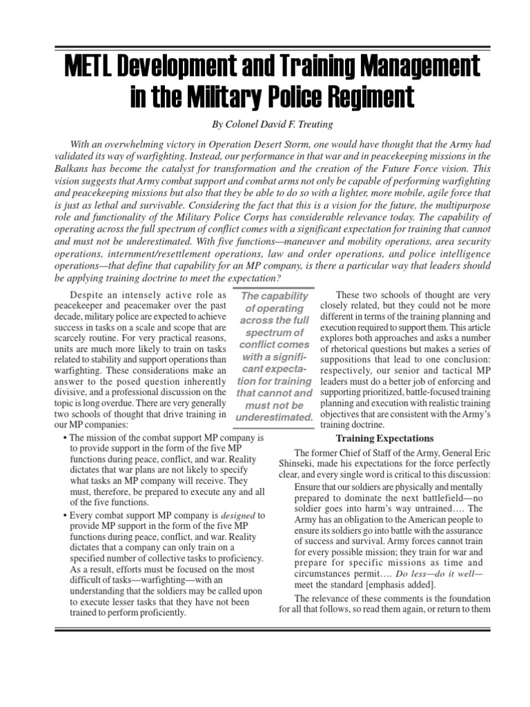 Treuting-METL | Military Police | Military