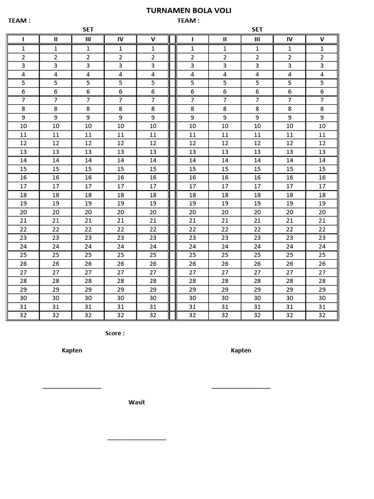 Score Sheet Simple | PDF