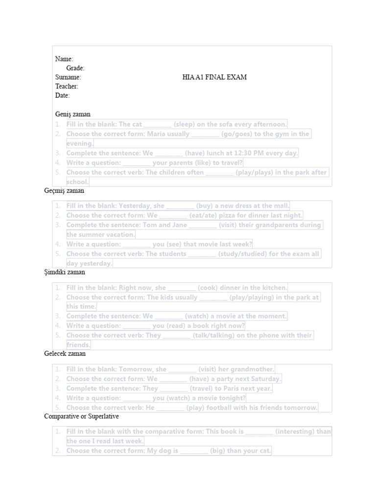 Eray Hiaa1 Final Exam | Download Free PDF | Linguistic Morphology | Syntax