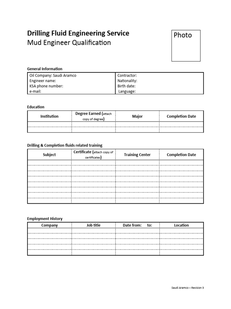 Aramco CV Format | PDF