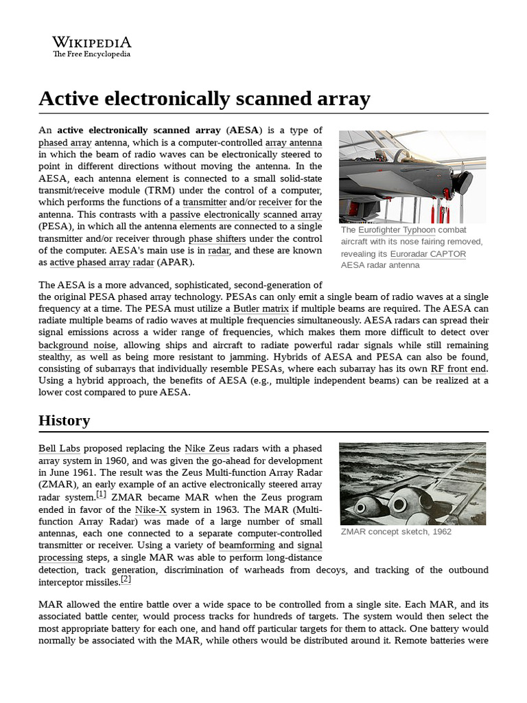 Active Electronically Scanned Array | PDF