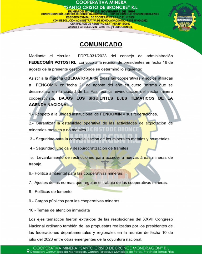 Comunicado | PDF