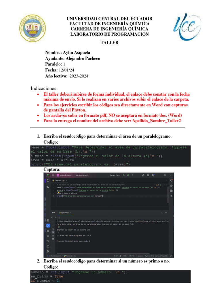 Asipuela Aylin Taller2 | PDF | Gases | Mole (Unidad)