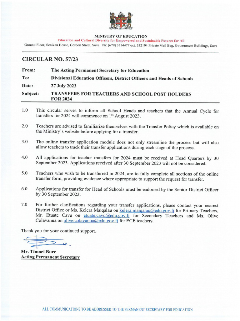 Circular 57-2023 | PDF