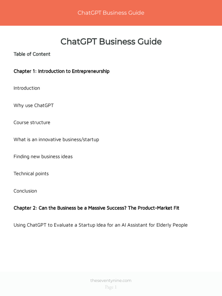 Chatgpt Business Guide | PDF | Startup Company | Small Business ...