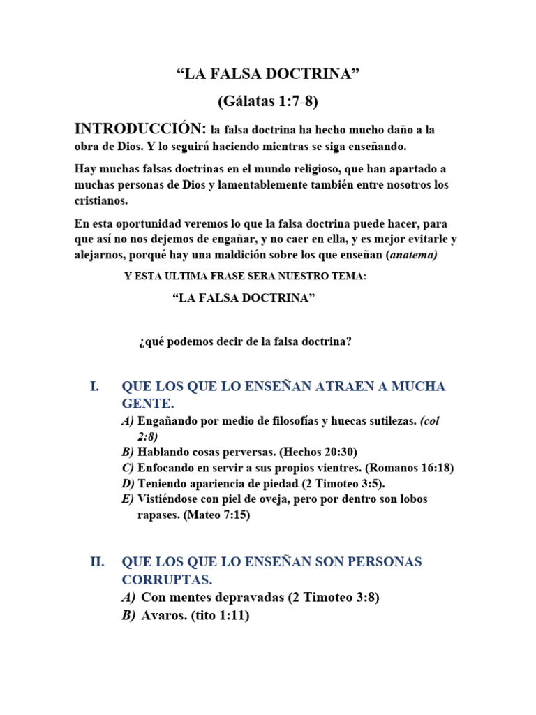 LA FALSA DOCTRINA | PDF