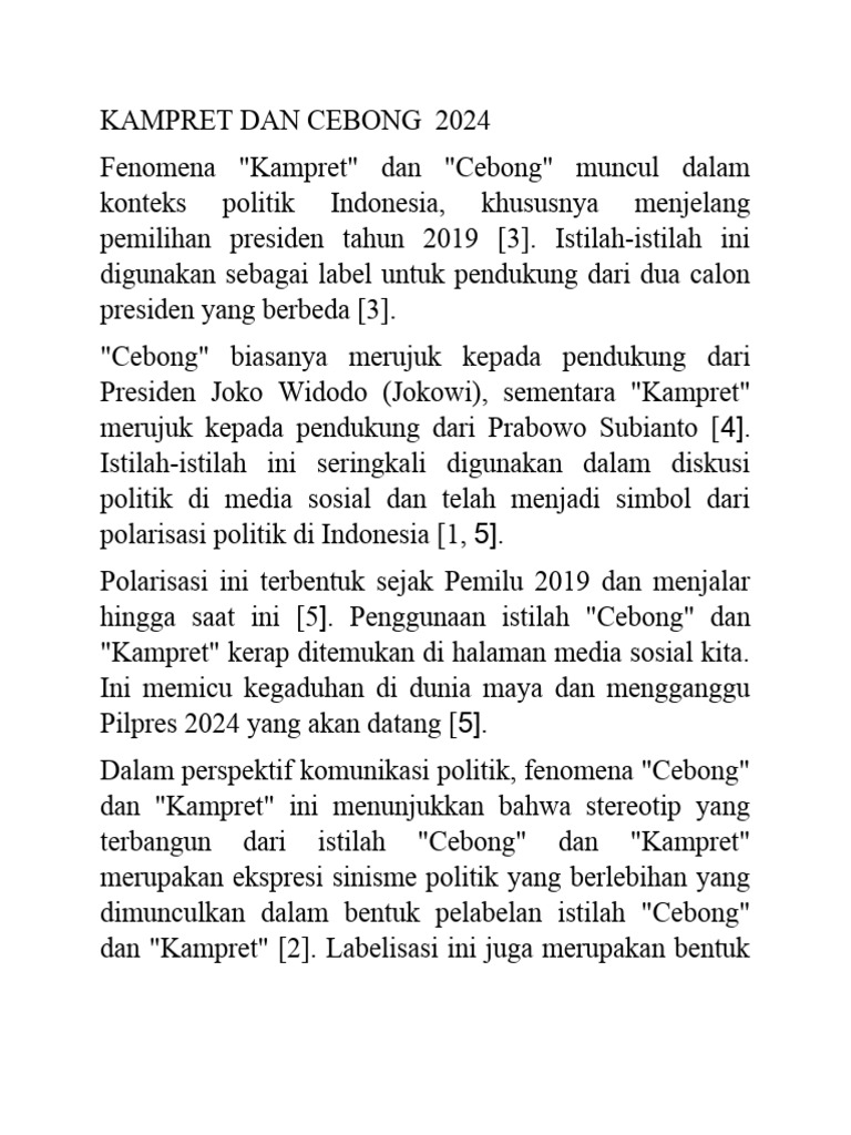 Kampret Dan Cebong 2024 | PDF | Politik | Ilmu Sosial